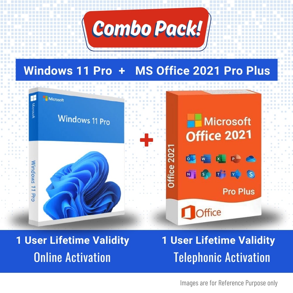 Windows 11 Pro + MS office 2021 Pro Plus Combo @899/- | Lifetime Validity